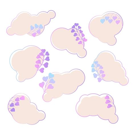 Premium Vector Notebook Labels Set With Heart Of Trendy Gradient