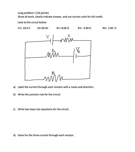 solved long problem 1 16 points show all work clearly