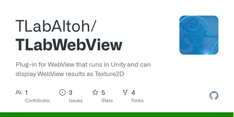 Github Tlabaltohtlabwebview Plug In For Webview That Runs In Unity And Can Display Webview