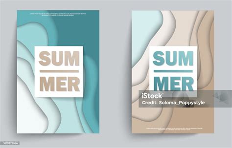 종이로 여름 배너에 푸른 바다와 해변 여름 배경 프레임을 잘라 종이 컷 스타일 배너 전단지 포스터 또는 웹 사이트 디자인 벡터 일러스트 레이 션 Eps10 3차원 형태에