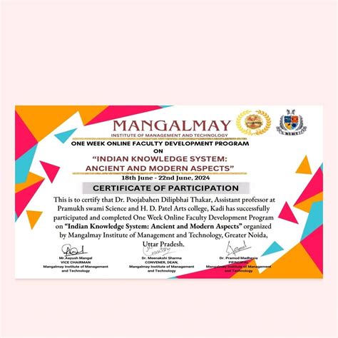 Dr Pooja Thakar On Linkedin Successfully Completed Fdp On Iks