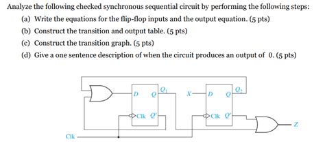 Solved Analyze The Following Checked Synchronous Sequential Chegg