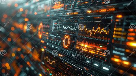 A Futuristic Interface Displaying Multiple Screens With Realtime