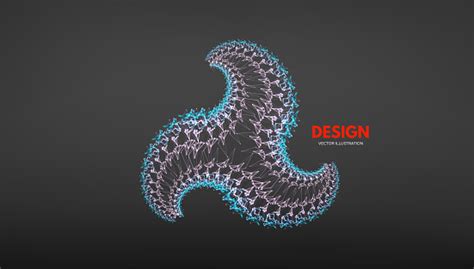 3 차원 연결 구조입니다 미래 기술 스타일입니다 디자인에 대 한 로우 폴 리 요소입니다 과학 화학 또는 교육에 대 한 벡터 일러스트입니다 0명에 대한 스톡 벡터 아트 및