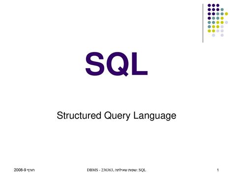 Structured Query Language Ppt Download