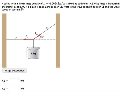 Solved A String With A Linear Mass Density Of U Chegg