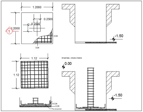Foundation And Column Connection Section Elevation View Detail Dwg File Cadbull