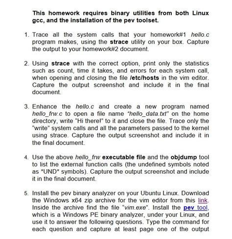 Solved This Homework Requires Binary Utilities From Both