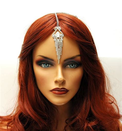 Free Shipping Crystal Chain Headpiece Tikka Headpiece Bridal Headpiece