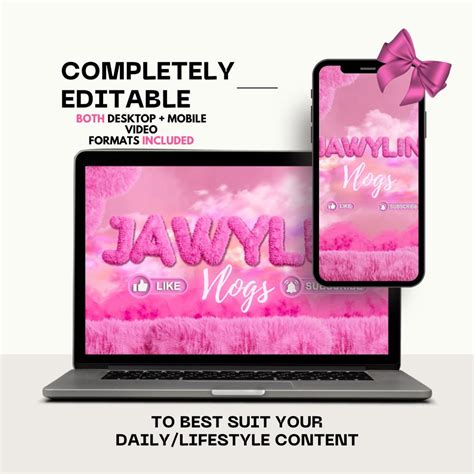 Pink Luxury 3d Aesthetic Youtube Video Intro Canva Template Daily Vlog Content Creation Video