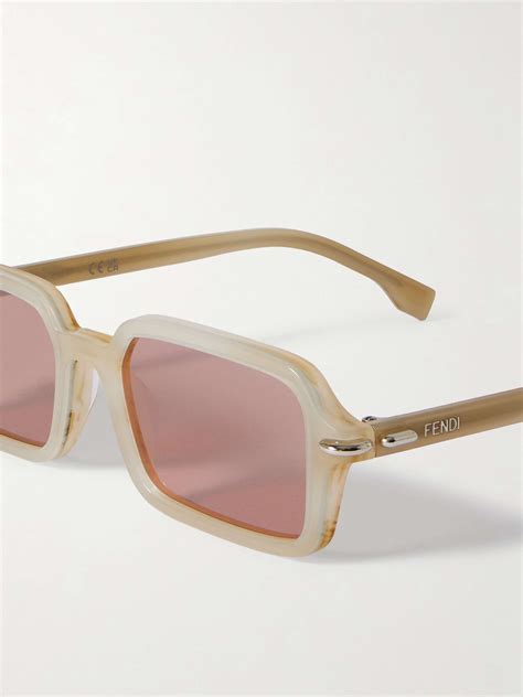 Fendi Eyewear Selleria Rectangle Frame Acetate Sunglasses Net A Porter
