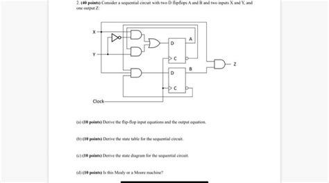 Solved 2 40 Points Consider A Sequential Cireuit With Two