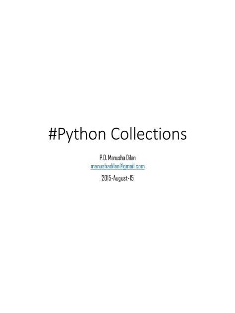 Python Collections Pdf