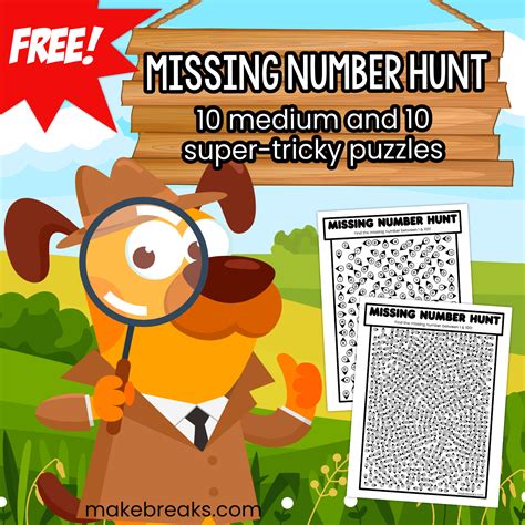 Missing Number Hunt 20 Find The Number Puzzles Make Breaks