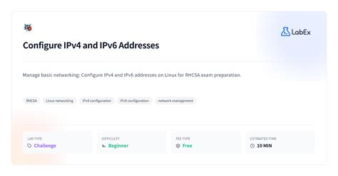 Configure Ipv4 And Ipv6 Addresses Labex