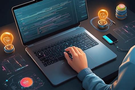 Premium Photo Hand Coding Concept Illustration