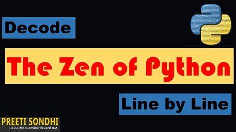 Decode The Zen Of Python Line By Line With Examples Youtube