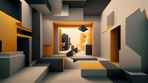 Premium Photo Abstract Geometric Scene In A Logical Precise Way Using