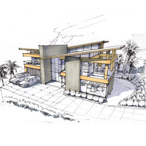 Andrey Architectural Sketch On Instagram “archsketch Of The Modern Home In New Zealand