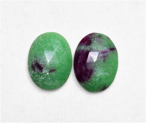 Real Ruby Red Green Faceted Gemstone Ct Ruby Zoisite Healing Etsy