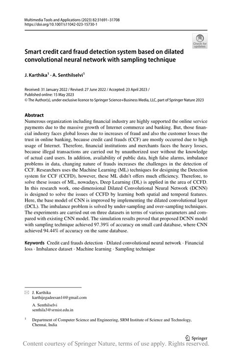 Smart Credit Card Fraud Detection System Based On Dilated Convolutional Neural Network With