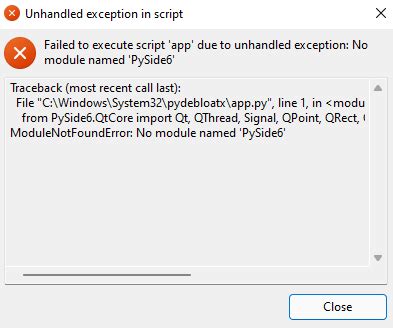 BUG Building Exe Error Issue 57 Teraskull PyDebloatX GitHub