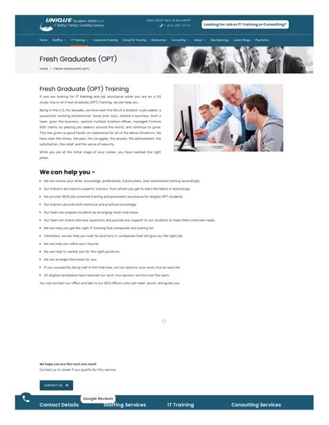 Ppt Fresh Graduate Opt Training Unique System Skills Llc