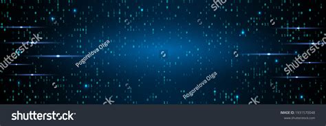 Stream Binary Code On Screen Computer Stock Vector Royalty Free