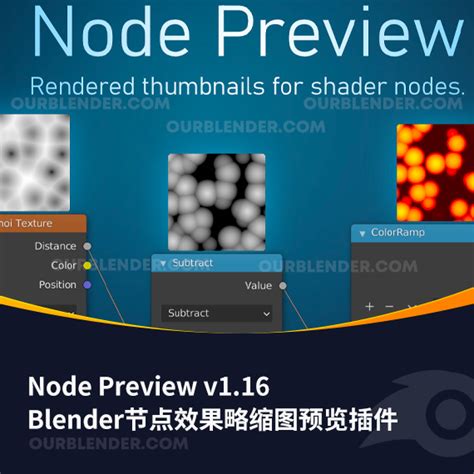 Blender节点效果略缩图预览插件 Node Preview V1 16 Ourblender 专业的三维素材库
