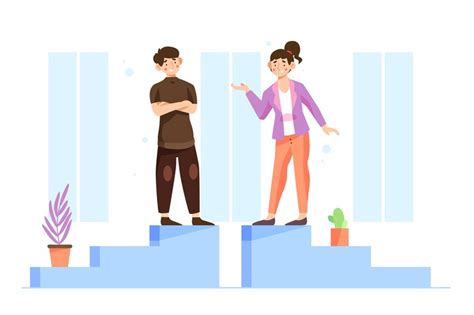 남녀 평등 개념 무료 벡터