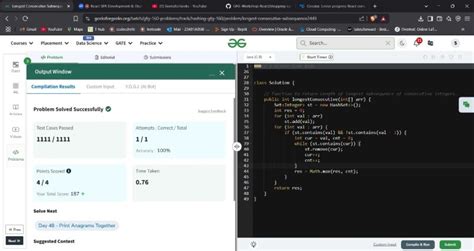 Gfg160 Geekstreak2025 Coding Problemsolving Hashset Subsequence Sayan Bera