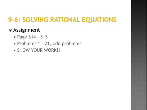 PPT Unit Rational Functions Chapter Solving Rational Equations PowerPoint Presentation