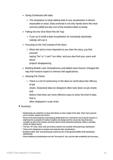 Revision Notes For Cs3dv Cs3dv20 Data Integration And Visualisation