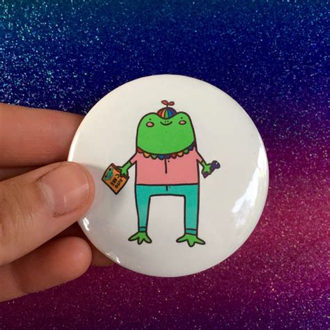 Frog Wearing Propeller Hat Round 225 Pinback Pin Button Etsy
