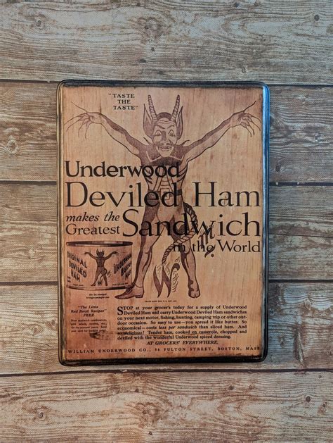 Deviled Ham Vintage Advertisement Wall Art Wooden Wall Plaque