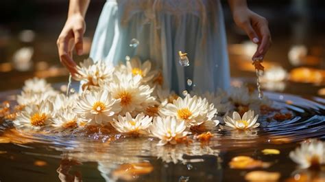 Premium Ai Image Water Lily Scene