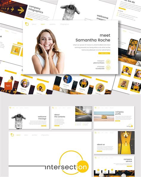 Intersection Powerpoint Template 87021 Templatemonster