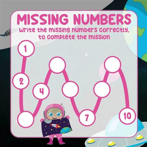 Missing Numbers Write The Answer Correctly Educational Printable Math Worksheet Count And