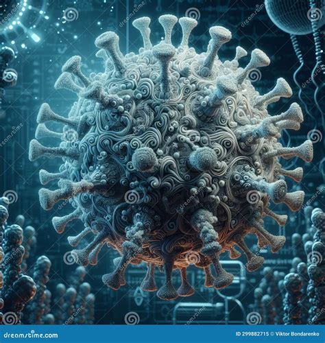 Model Of Virus Cells Medical Illustration Stock Image Image Of
