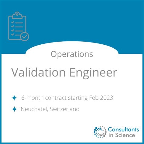 Validation Engineer Operations