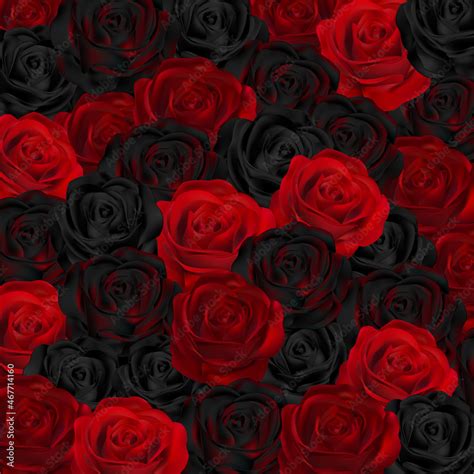 Beautiful Vector Background With Red And Black Roses Stock Vector