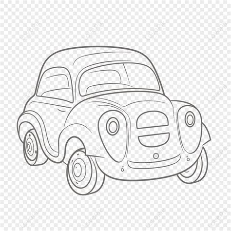 스케치 드로잉을 색칠하는 어린이를 위한 초기 스타일의 자동차 벡터라인 아트두꺼운 선 Png 일러스트 무료 다운로드 Lovepik