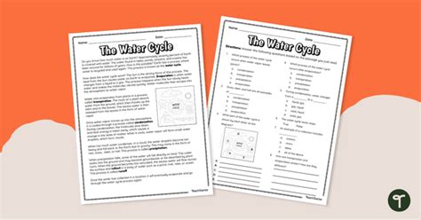 Water Cycle Worksheet Teach Starter Worksheets Library