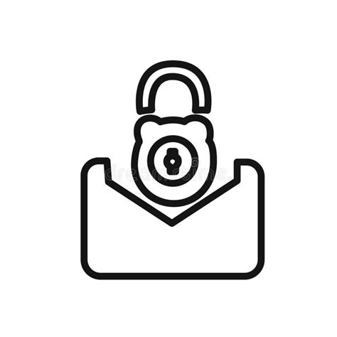 Email Security Key Icon Linear Vector Graphics Sign Stock Vector