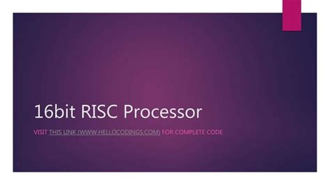 16bit Risc Processor Pptx Programming Languages Computing