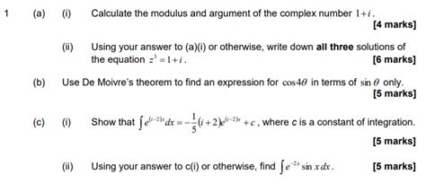 solved 1 a 0 calculate the modulus and argument of the
