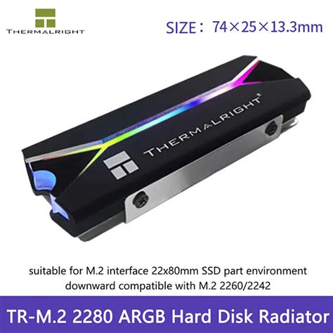 Thermalright M2 2280 Pro Argb 알루미늄 합금 Ssd M2 방열판 쿨러 라디에이터 솔리드 스테이트 하드 드라이브 디스크 냉각 22x80mm