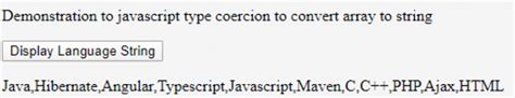 Javascript Array To String Converting An Array To String In Javascript