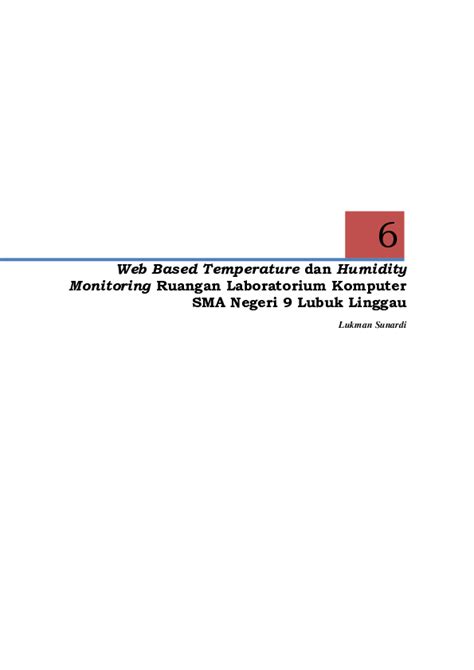 Pdf Web Based Temperature Dan Humidity Monitoring Ruangan Laboratorium Komputer Sma Negeri 9