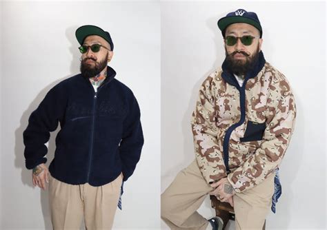 Woodblock Script Logo Felt Patched Fleece Jacket